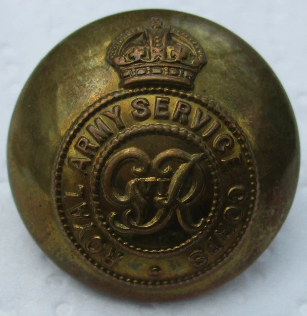 WW2 BRITISH:&ROYAL ARMY SERVICE CORPS BRASS BUTTON" (26mm, GVIR, WWII ...