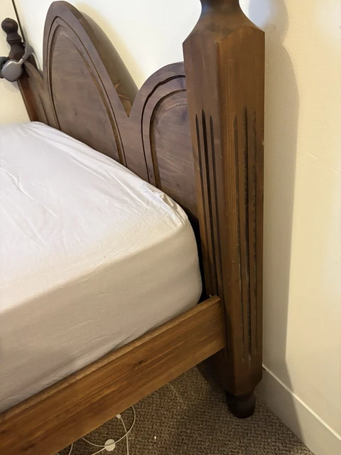 KING SIZE DARK Wood Bed Frame £60.00 - PicClick UK