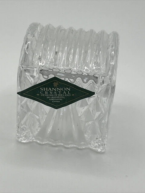 VINTAGE SHANNON CRYSTAL Clear Glass Stamp Holder Dispenser Desktop ...