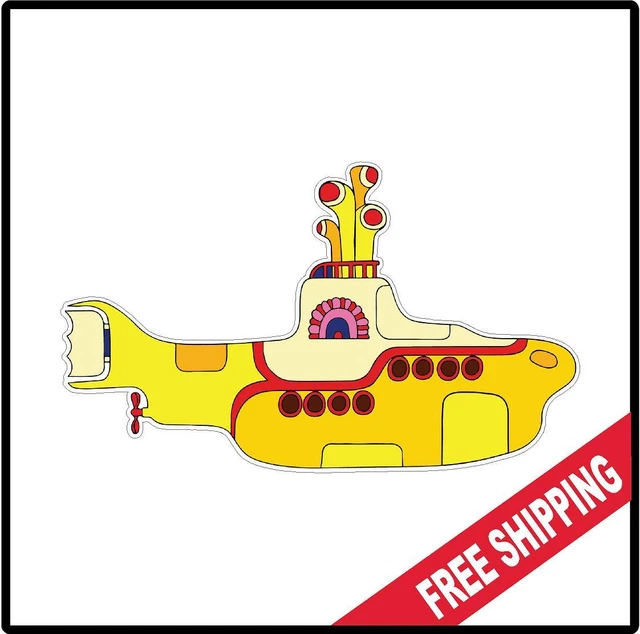 THE BEATLES YELLOW Submarine logo Decal Sticker Rock and Roll Window ...