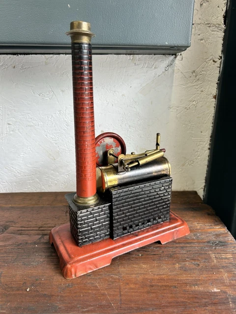 LIVE STEAM EARLY German Overtype Stationary Engine Model Tinplate Toy ...
