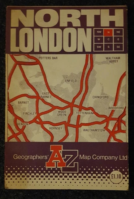 OLD MAP NORTH London 9 Sheet Master Maps of London Geographers A-Z Map ...