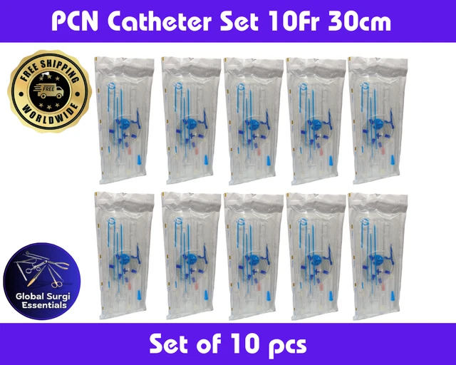 PCN CATHETER SET 10Fr 30cm Pigtail Nephrostomy Drainage Urology New Set ...