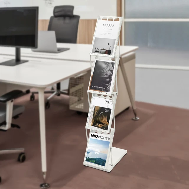 ADVERTISING BROCHURE STAND Foldable Magazine Rack File/ Pamphlets ...