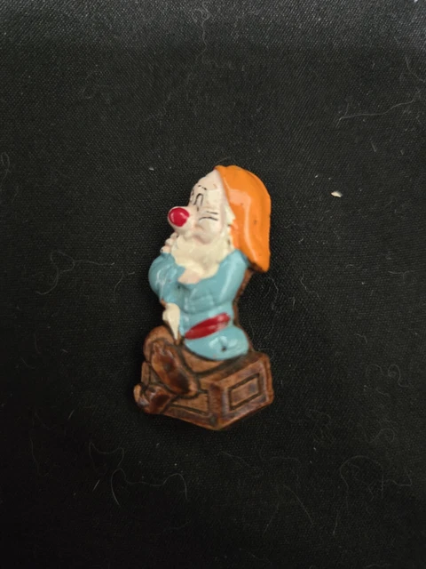 ANTIQUE WALT DISNEY'S "Grumpy" Wooden Pin signed 1938 Disney Ent. $79. ...