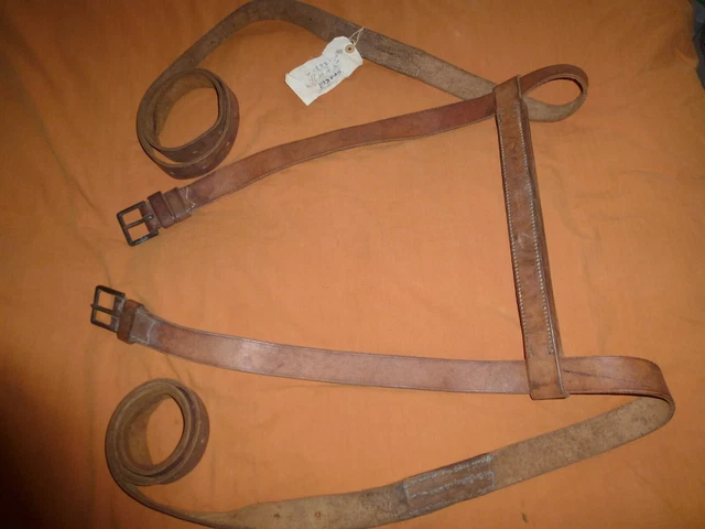 WW2 BRITISH RAF Army Officers Sleeping Bag Bed Roll Leather Carrying ...