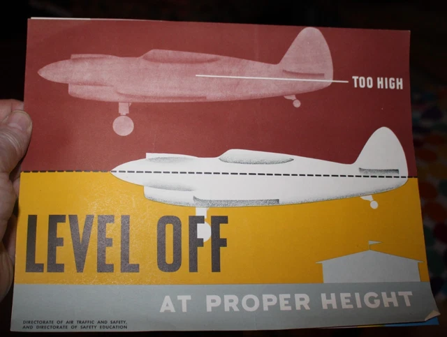 WWII ARMY AIRCRAFT Training Poster Level Off at the Proper Height (mini ...
