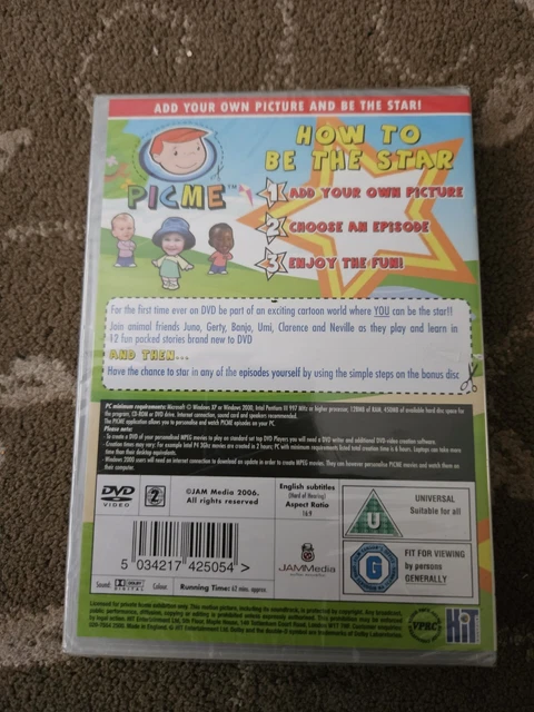 PICME YOU ARE The Star Dvd Kids Pic Me Bonus Cd Rom Sealed £5.69 ...