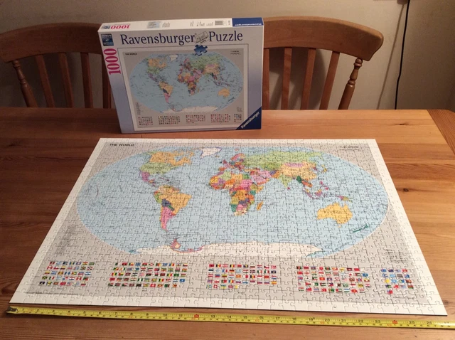 RAVENSBURGER 1000 PIECE jigsaw puzzle "The World" map £14.00 - PicClick UK