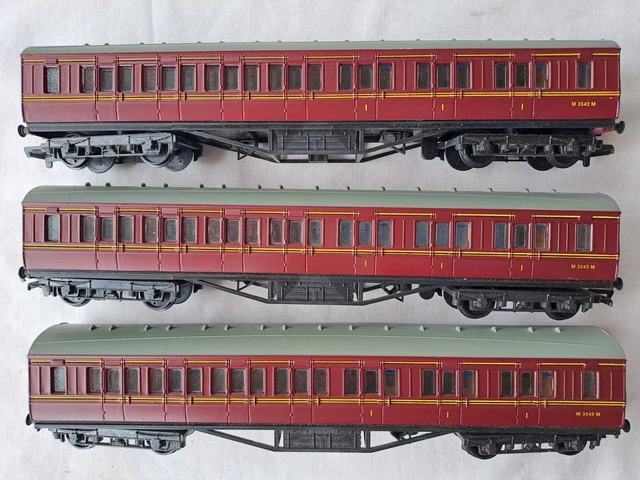 MAINLINE LMS 57FT wooden panel composite coaches in BR maroon £24.00 ...