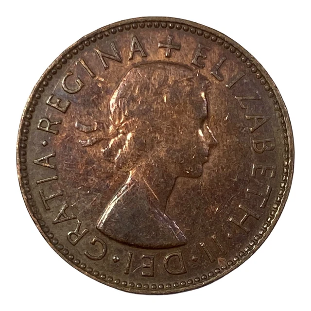 1954 AUSTRALIA ½ Penny (Pound) Australian Old Coin Kangaroo/ Queen ...