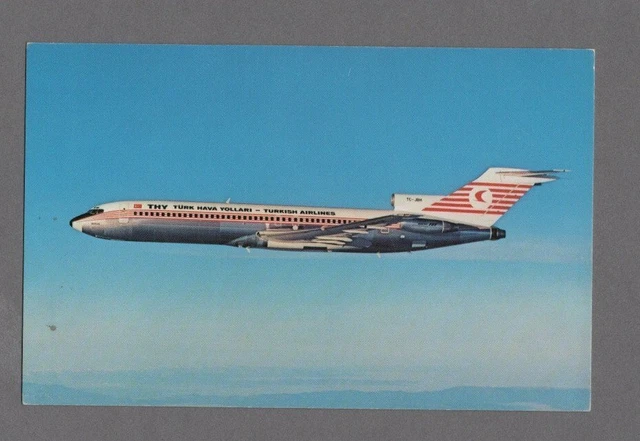 TURKISH AIRLINES BOEING 727-200 Vintage Airline Issue Postcard Thy Turk ...