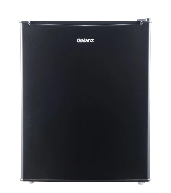 GALANZ 2.7 CU ft Single Door Mini Fridge, Black, Estar, New, Width 19. ...