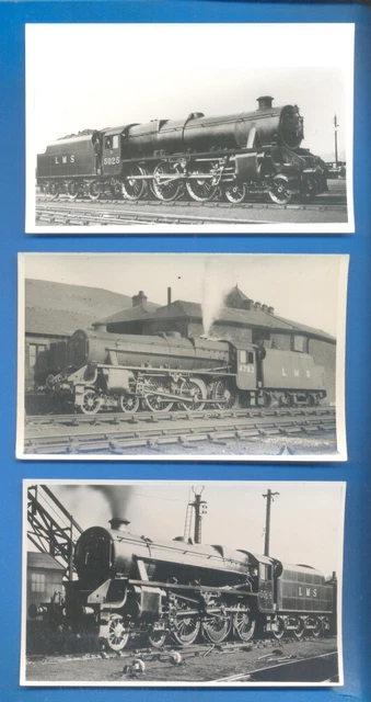 LMS BLACK 5 LOCOMOTIVES.5 PHOTOGRAPHS 9 x 14cms.4783,4906,5000,5006 ...