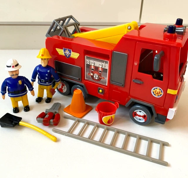 FIREMAN SAM & Station Officer Steel Action Figure Toy Bundle + Jupiter ...