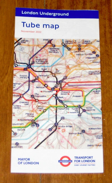 LONDON UNDERGROUND TUBE Subway Map - NOVEMBER 2022 - England United ...