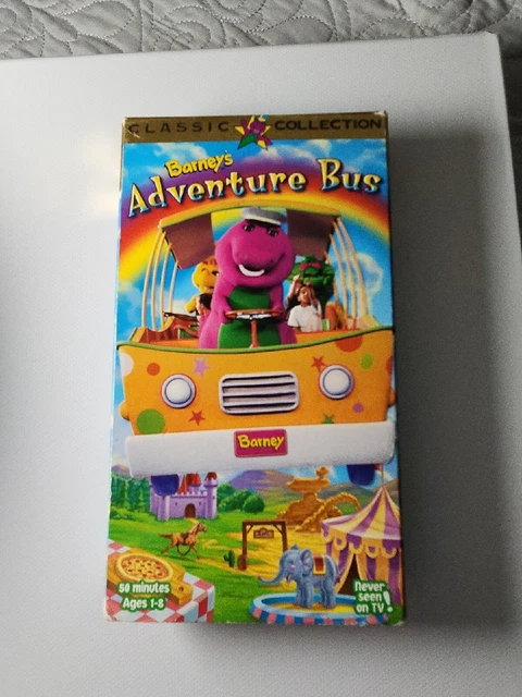 BARNEY - BARNEYS Adventure Bus VHS 1997 collection classique jamais vue ...