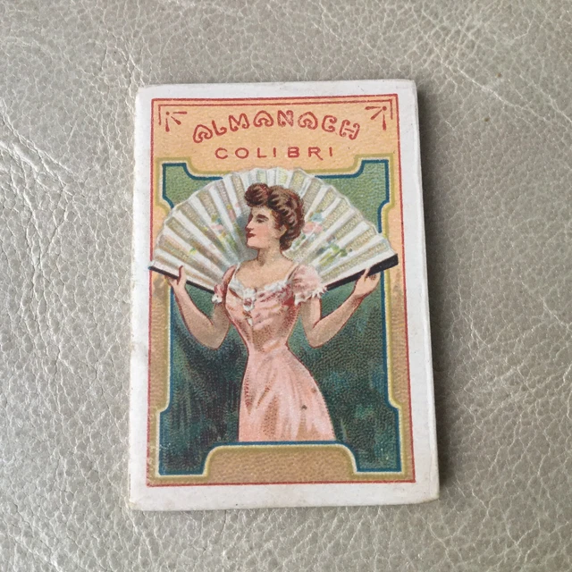 CALENDRIER PUB MINIATURE 1911 Colibri Femme A l’Eventail Calendar ...