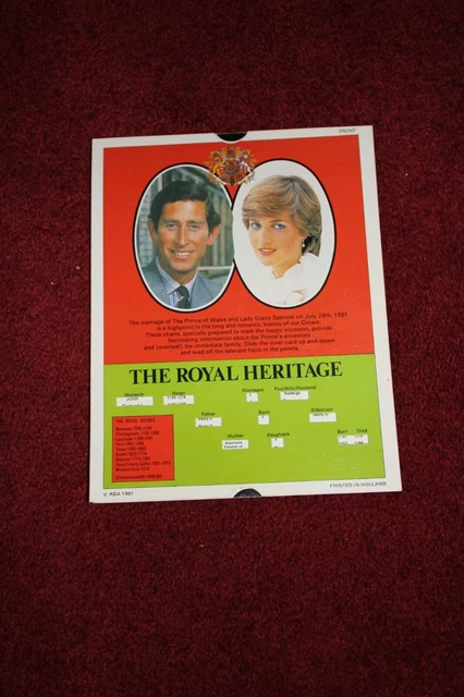 THE ROYAL HERITAGE Royal Family Tree Slide Chart 1981 (HC2479) £2.00 ...