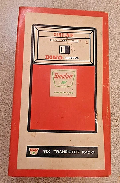 VINTAGE SINCLAIR DINO Supreme Gas Pump Transistor Radio Box Only ! $8. ...