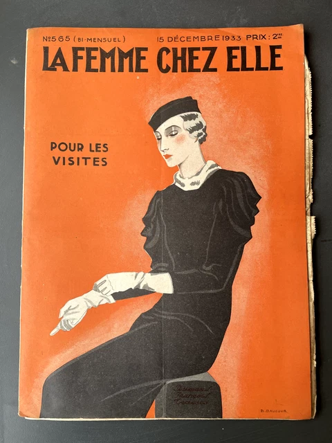 REVUE LA FEMME CHEZ ELLE 15 décembre 1933 N°565 complet avec patron ancien mode EUR 9,90 ...