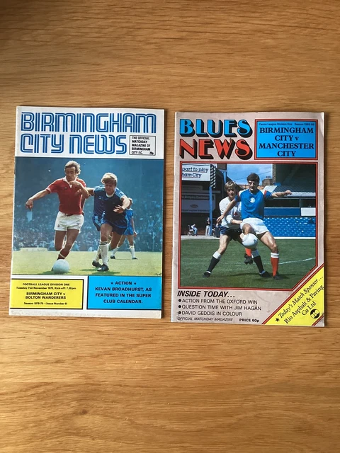 BIRMINGHAM CITY HOME Football Programmes 1978 and 1985 £0.99 - PicClick UK
