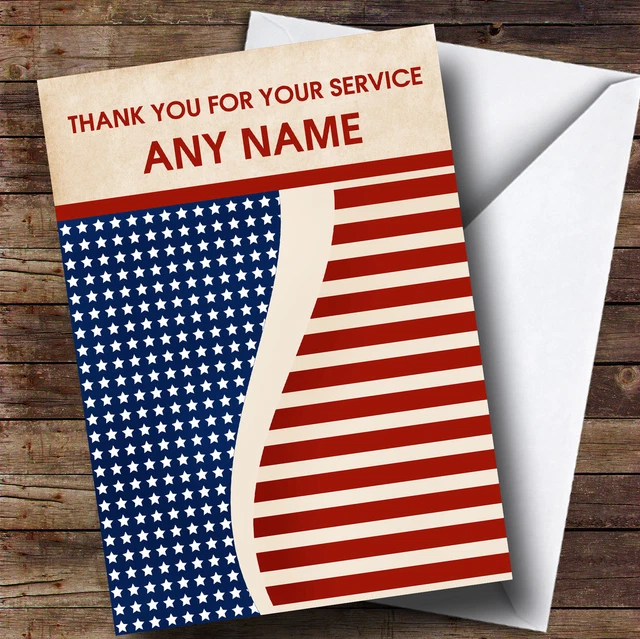 VINTAGE USA FLAG Personalised Retirement Card £3.99 - PicClick UK