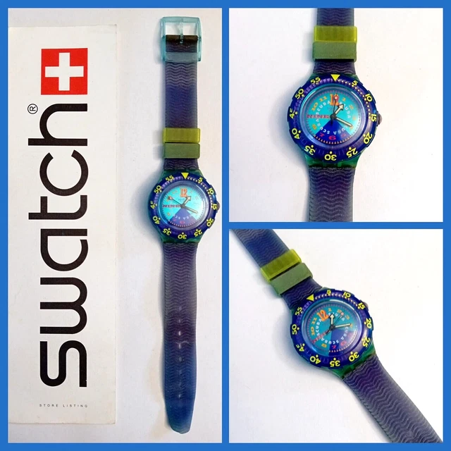 SWATCH SCUBA BERMUDA Triangle SDN106 1993 Vintage Orologio da polso ...
