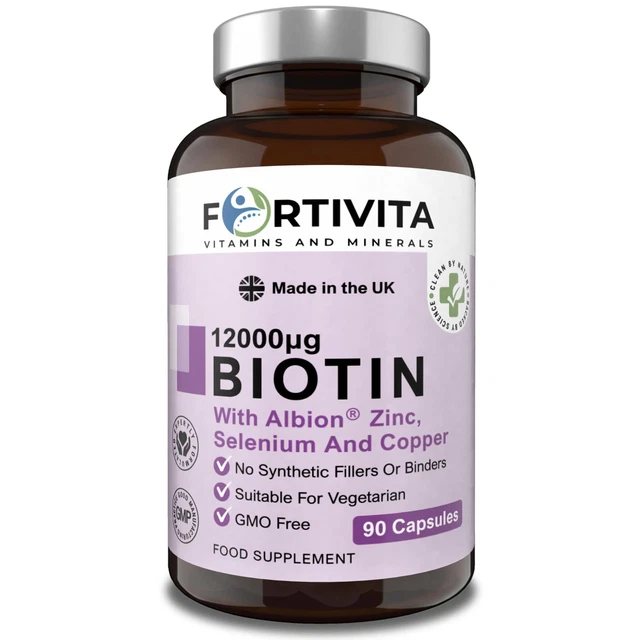 BIOTIN 12000 ΜG with Albion® Zinc Selenium & Copper High Strength ...