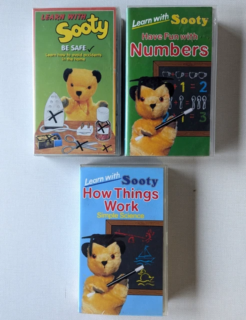 SOOTY VHS LEARN With Children’s Kids Video Tapes x 3 Numbers, Science ...
