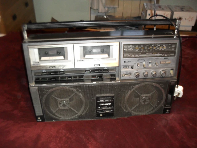 VINTAGE SHARP GF-525 Stereo Radio Double Tape Deck Boombox £63.09 - PicClick UK