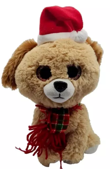 CHRISTMAS DOG IN CHRISTMAS HAT & SCARF 9"PLUSH CUDDLY SOFT TOY TEDDY by ...