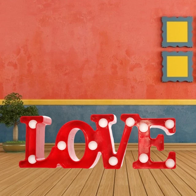 LETTER LIGHT LED Lights Alphabet Neon Sign Lamp Table LOVE Shape ...