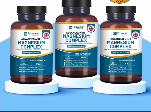 ADVANCED 4-IN-1 MAGNESIUM Complex 3 packs 90 Capsules | High Strength £ ...