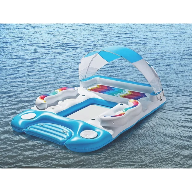 MEMBER'S MARK FLOATING Island With Canopy, 6 Person Capacity, Chevron ...