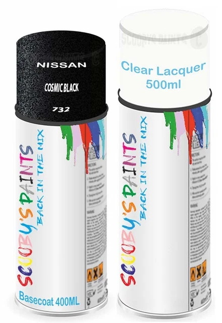 SPRAY AEROSOL PAINT For Nissan Cosmic Black 732 With Lacquer £22.99 ...