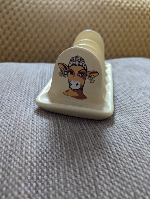 VINTAGE WADE YELLOW Happy Cow Ceramic Toast Rack - Napkin Holder £16.31 ...