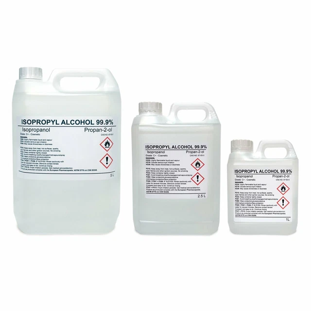 ISOPROPYL ALCOHOL 99.9% Pure 50ml 1L 2.5L 5L 5 Litre Cleaner UK IPA Isopropanol £8.99 - PicClick UK