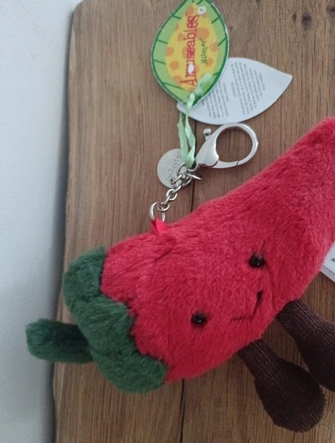 JELLYCAT AMUSABLE CHILLI Bag Charm Keyring Clip Plush - New With Tags ...