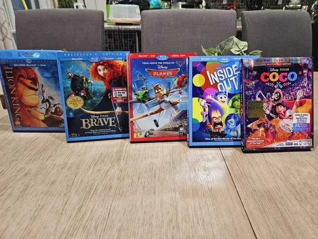(5)WALT DISNEY PIXAR Blu-ray DVD Movie Lot, Animated Cartoon Family ...