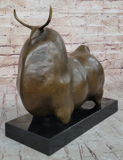 FERNANDO BOTERO BULL Bronze Marble Base Sculpture Abstract Modern Art ...