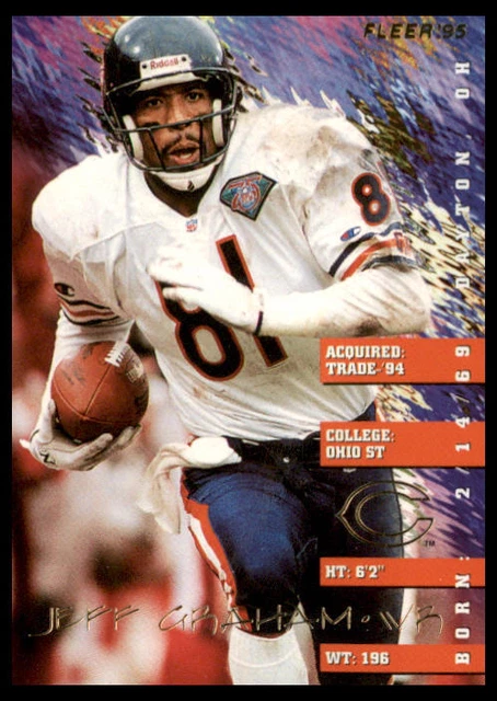 1995 FLEER #55 Jeff Graham Chicago Bears carte de football EUR 1,75 ...