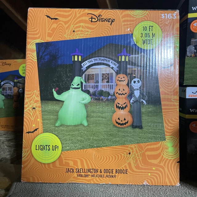 JACK SKELLINGTON & Oogie Boogie Halloween Inflatable 10’ Arch Archway ...
