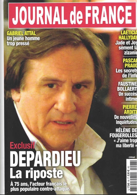 JOURNAL DE FRANCE-FEVRIER 2024-Gérard DEPARDIEU/P.ARDITI/PRAUD/Mireille ...