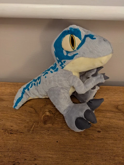 JURASSIC WORLD CAMP Cretaceous Chunky Blue Raptor Plush Toy 12” Posh £4 ...