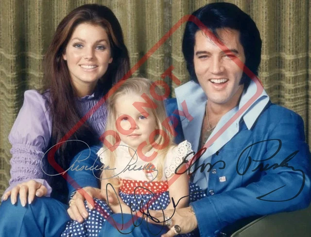 Elvis Presley Priscilla Presley Lisa Marie Presley Signed 8 5x11 Photo