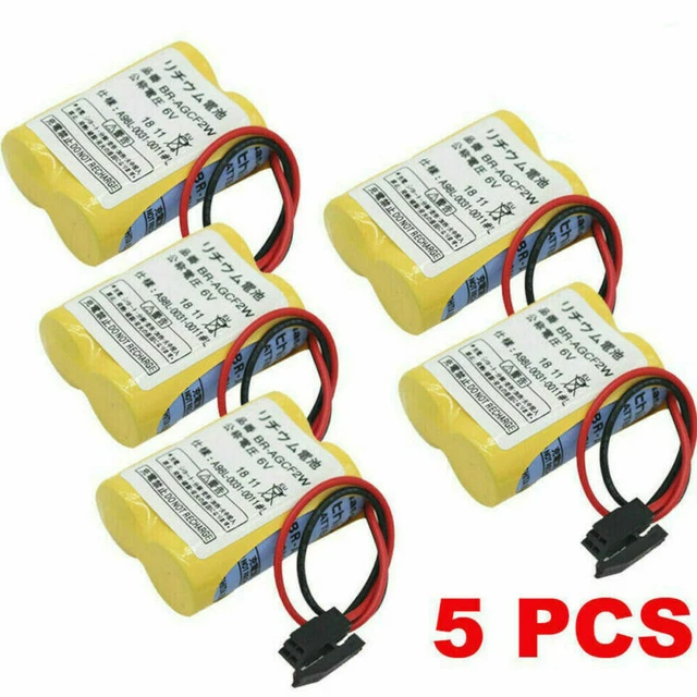 5 PACK BR-AGCF2W / A98L-0031-0011 #1 6V 2200mAH Battery For FANUC with ...