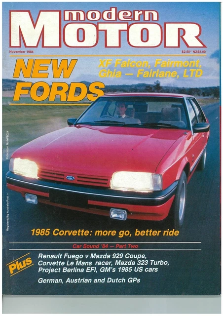 MODERN MOTOR CAR Magazine November 1984 Ford Falcon XF Mazda 929 ...