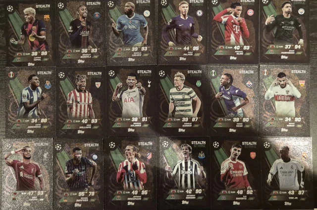 TOPPS MATCH ATTAX 25/26 CL 2025/2026 - Komplett: Alle 18 Stealth Strike ...