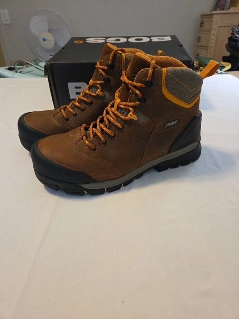 BOGS BEDROCK 6& WATERPROOF COMPOSITE TOE BROWN LEATHER WORK BOOTS New ...